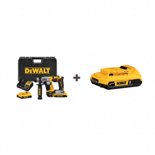DEWALT, D-Handle, 20V DC, Rotary Hammer - 379AN5|DCH172D2/DCB203 - Grainger
