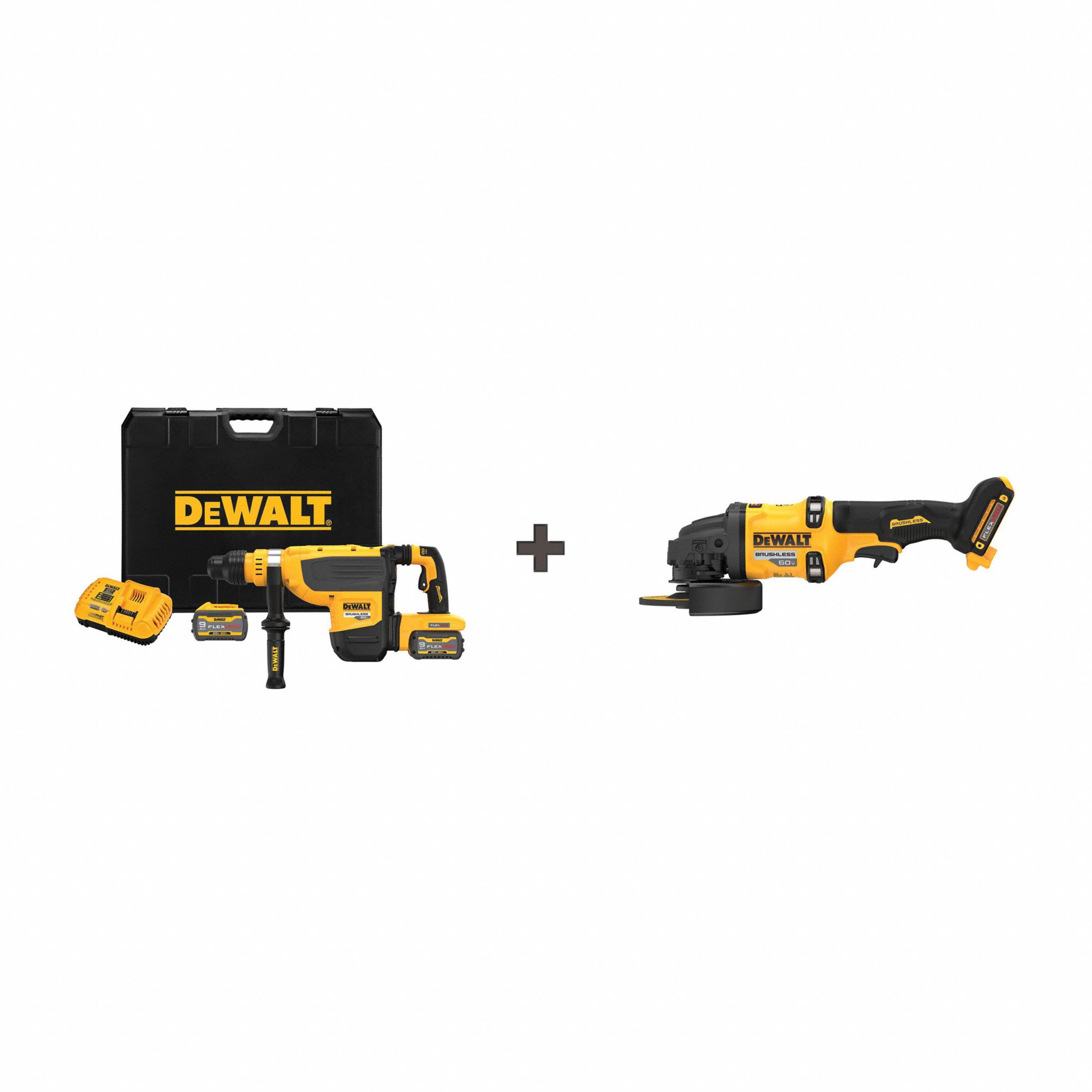 DEWALT, D-Handle, 60V DC, Rotary Hammer - 379AP8|DCH735X2/DCB606 - Grainger