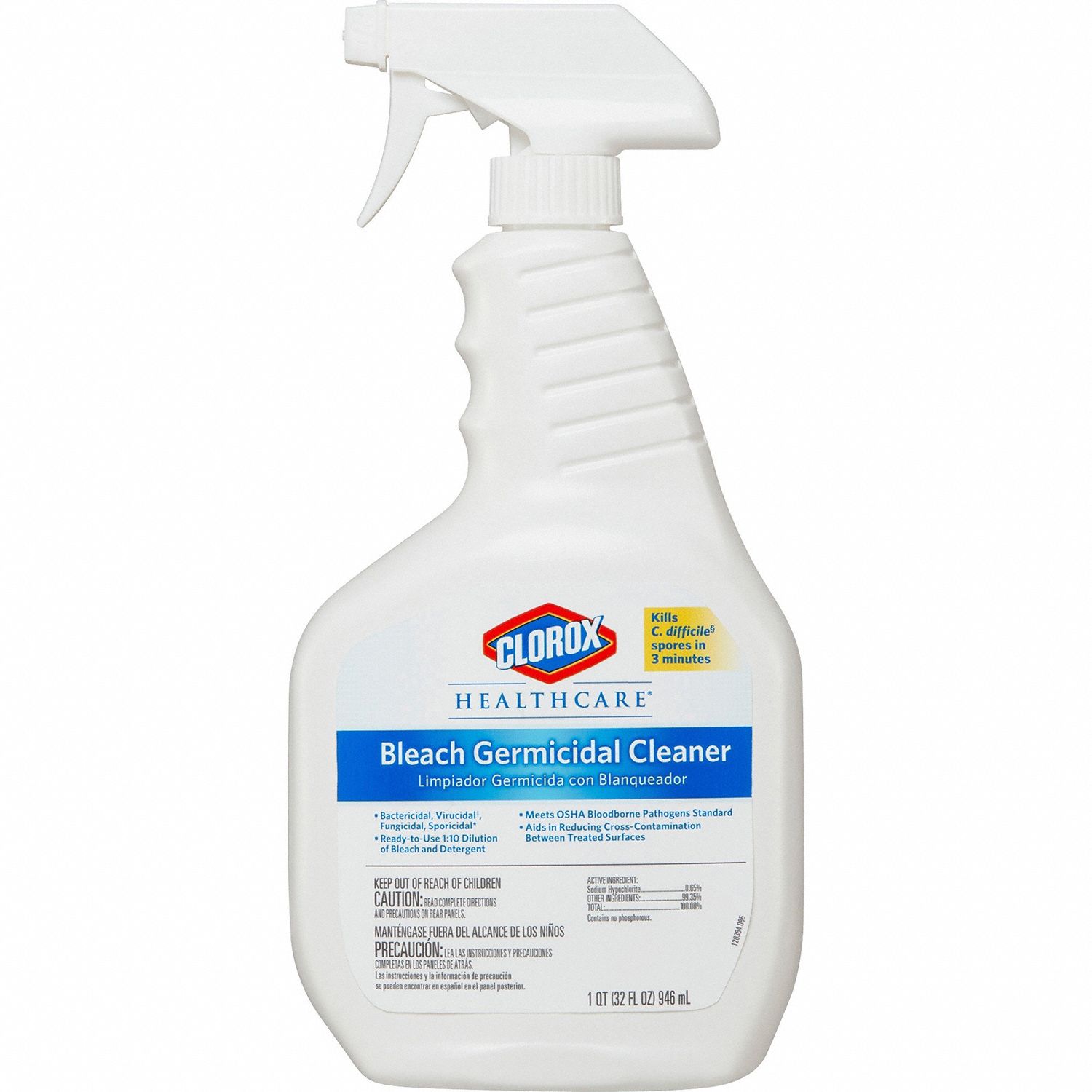 CLOROX, Trigger Spray Bottle, Ready to Use, Germicidal Bleach - 380XX5 ...