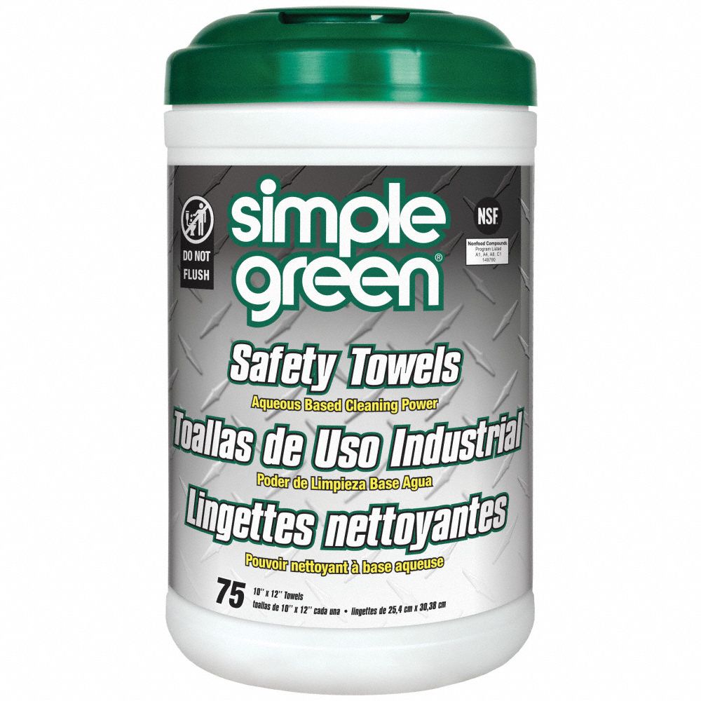 SIMPLE GREEN, Canister, 75 ct Container Size, All Purpose Cleaning ...