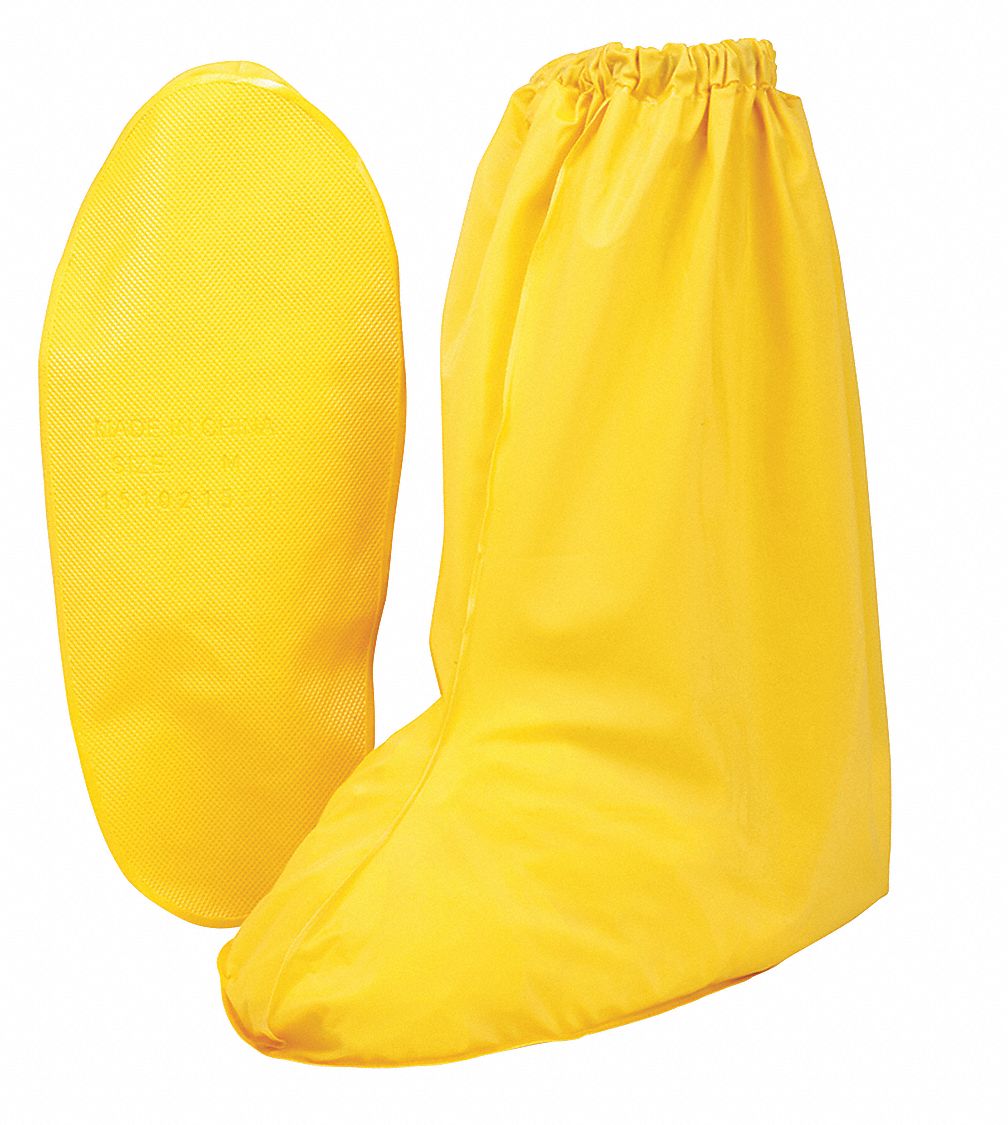 NEW PIG DISPOSABLE OVERBOOT, YELLOW, SLIP-RESISTANT SOLE, PVC, L, 15 IN ...