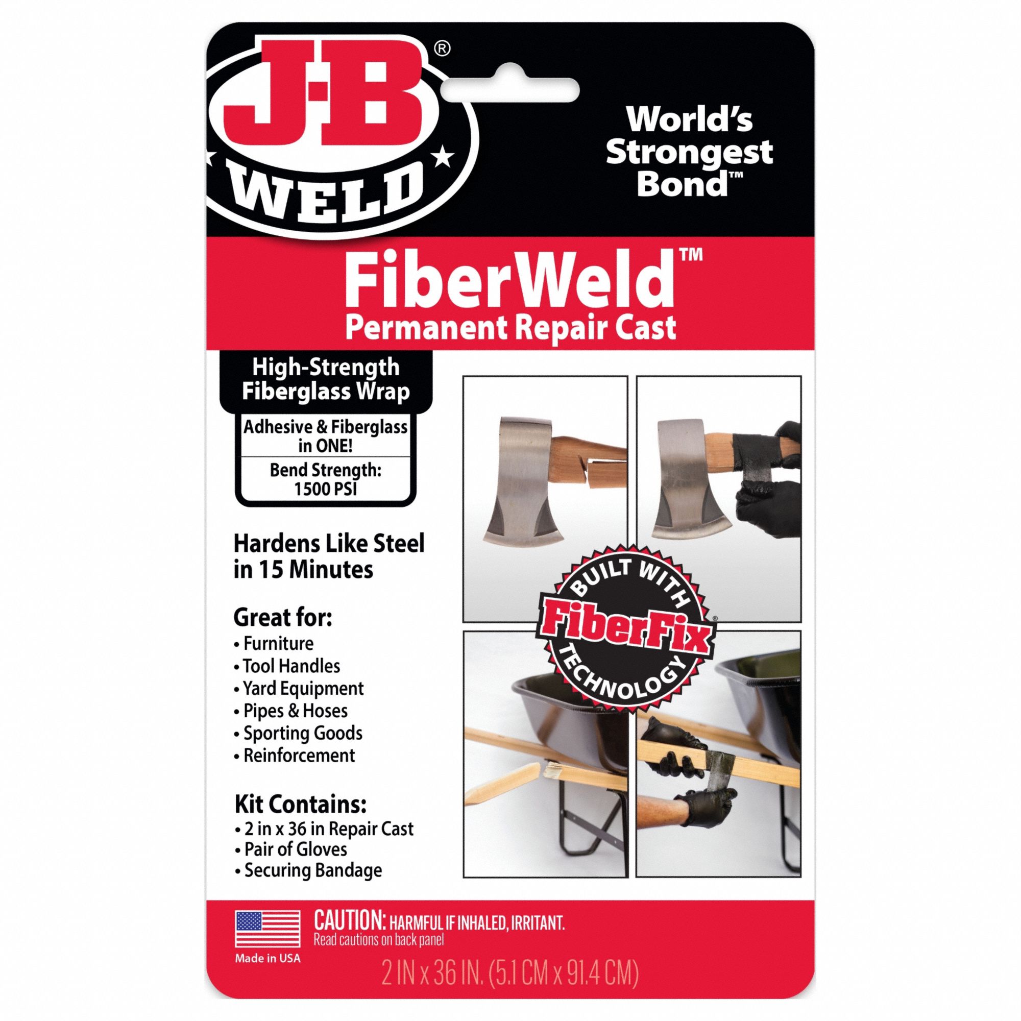 FIBERWELD, Fiberglass, 2 in W x 3 ft L Wrap Size, Pipe Repair Kit ...