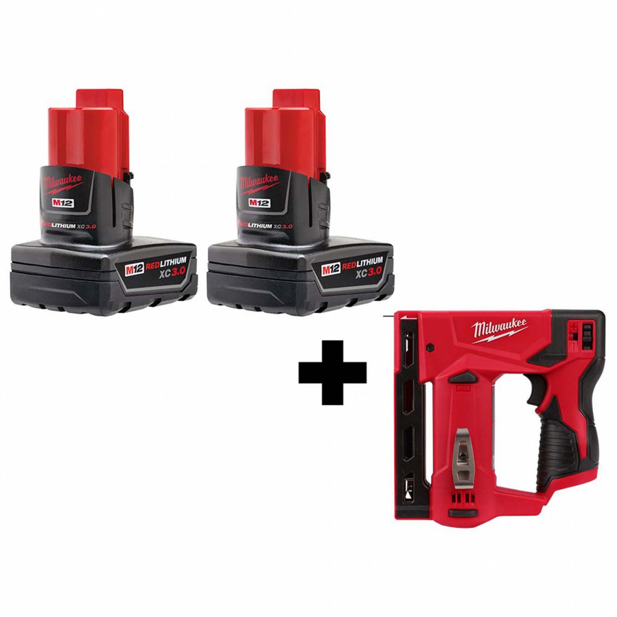 MILWAUKEE, 2 Batteries, No Charger, Bump, Staple Gun - 382YX9|48-11 ...