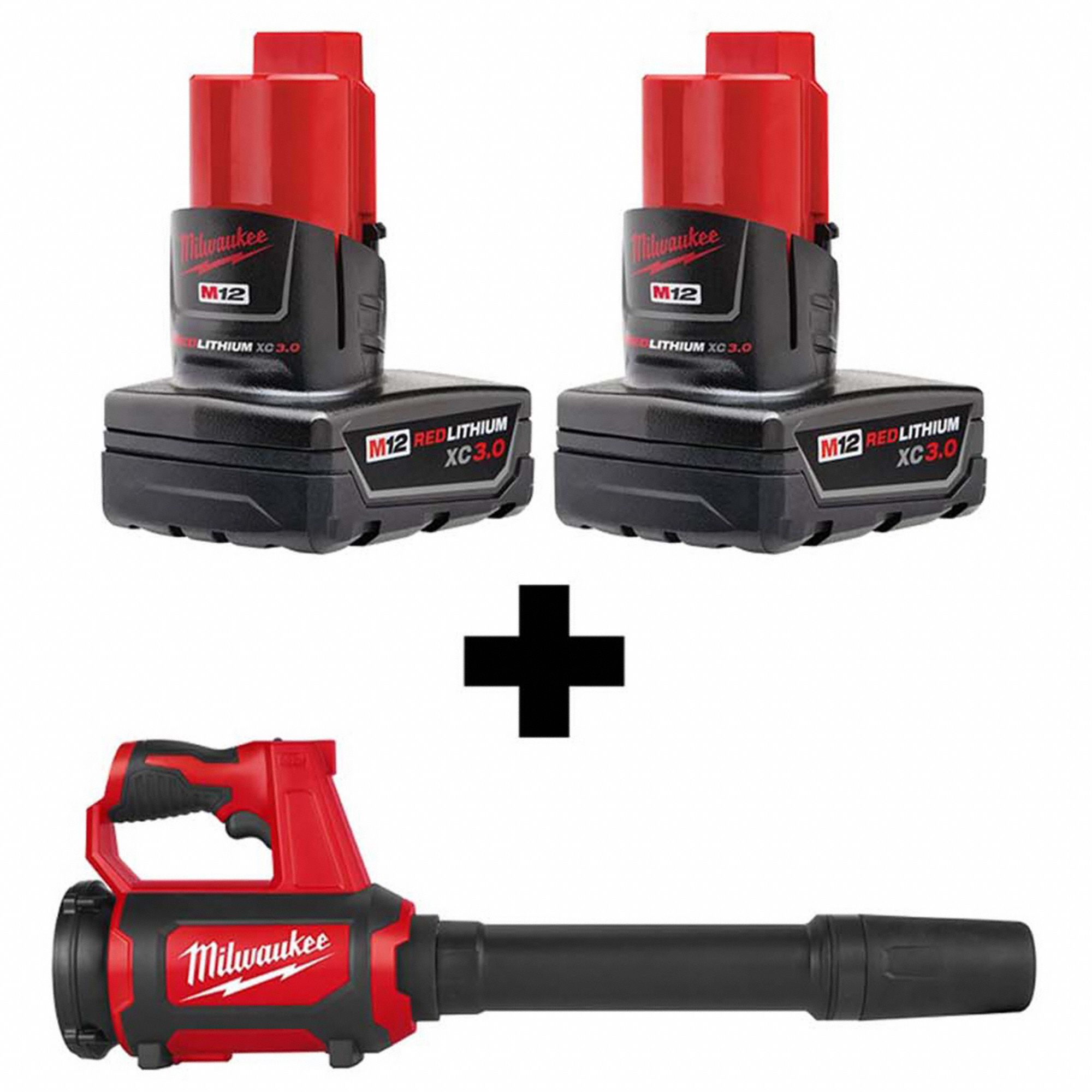 MILWAUKEE, M12™ REDLITHIUM™, 175 cfm Max. Air Flow, Battery-Powered ...