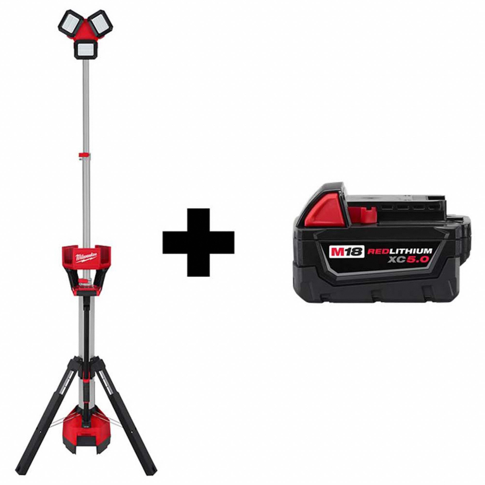 MILWAUKEE, M18, Battery Included, Cordless Job Site Light - 382YY8|2136 ...