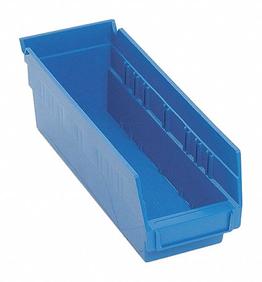 Shelf Bins,11-5/8"x4-1/8"x4",Blu,PK10 - Grainger
