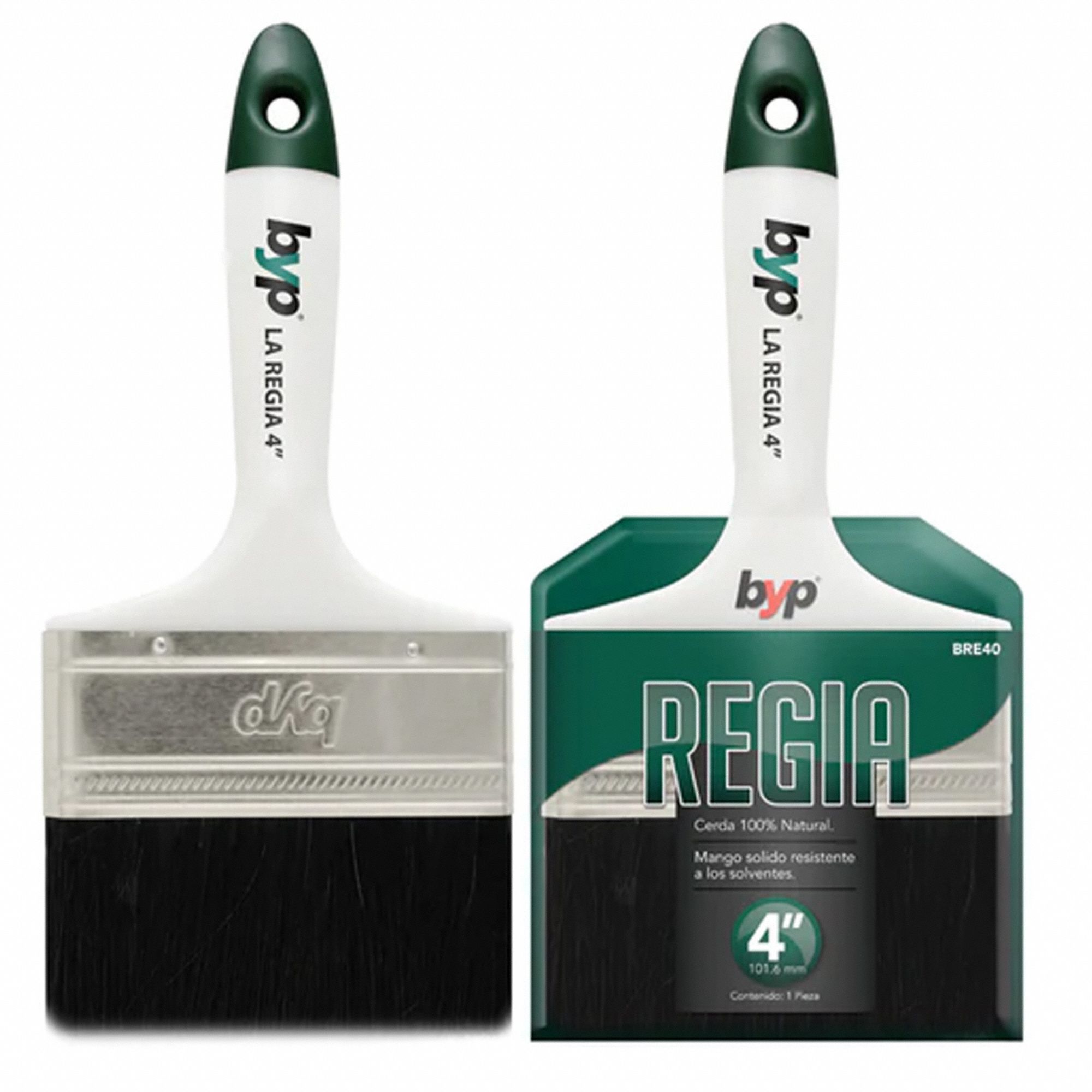 BYP Brocha Virola Plana Blanco/Verde para Todas las Pinturas y ...