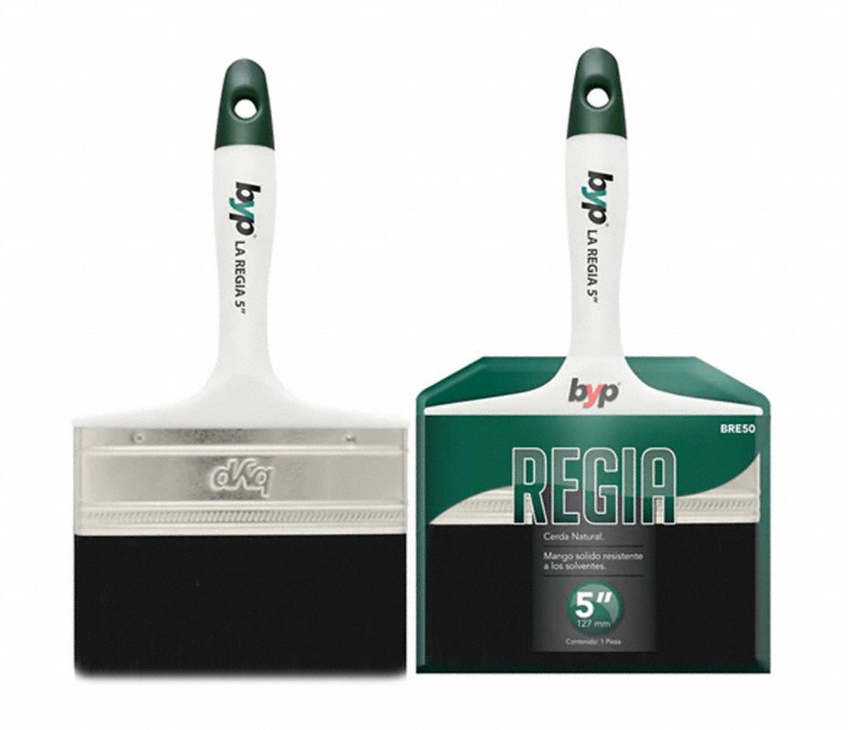 BYP Brocha Virola Plana Blanco/Verde para Todas las Pinturas y ...