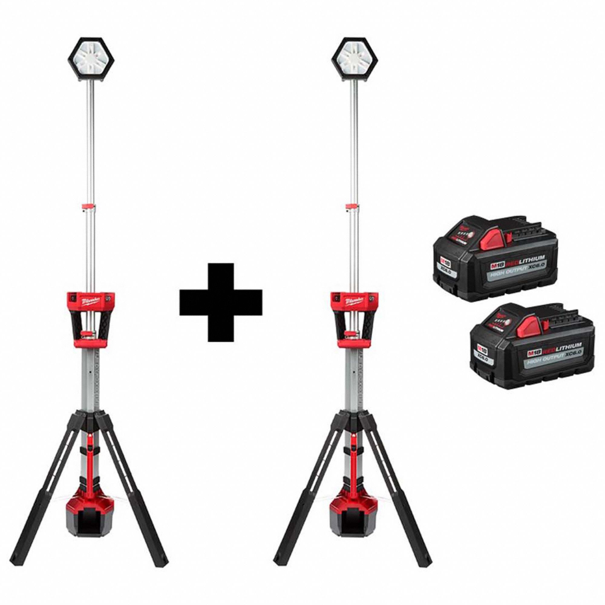 MILWAUKEE, M18, Battery Included, Cordless Tripod Light Kit - 384NM9 ...