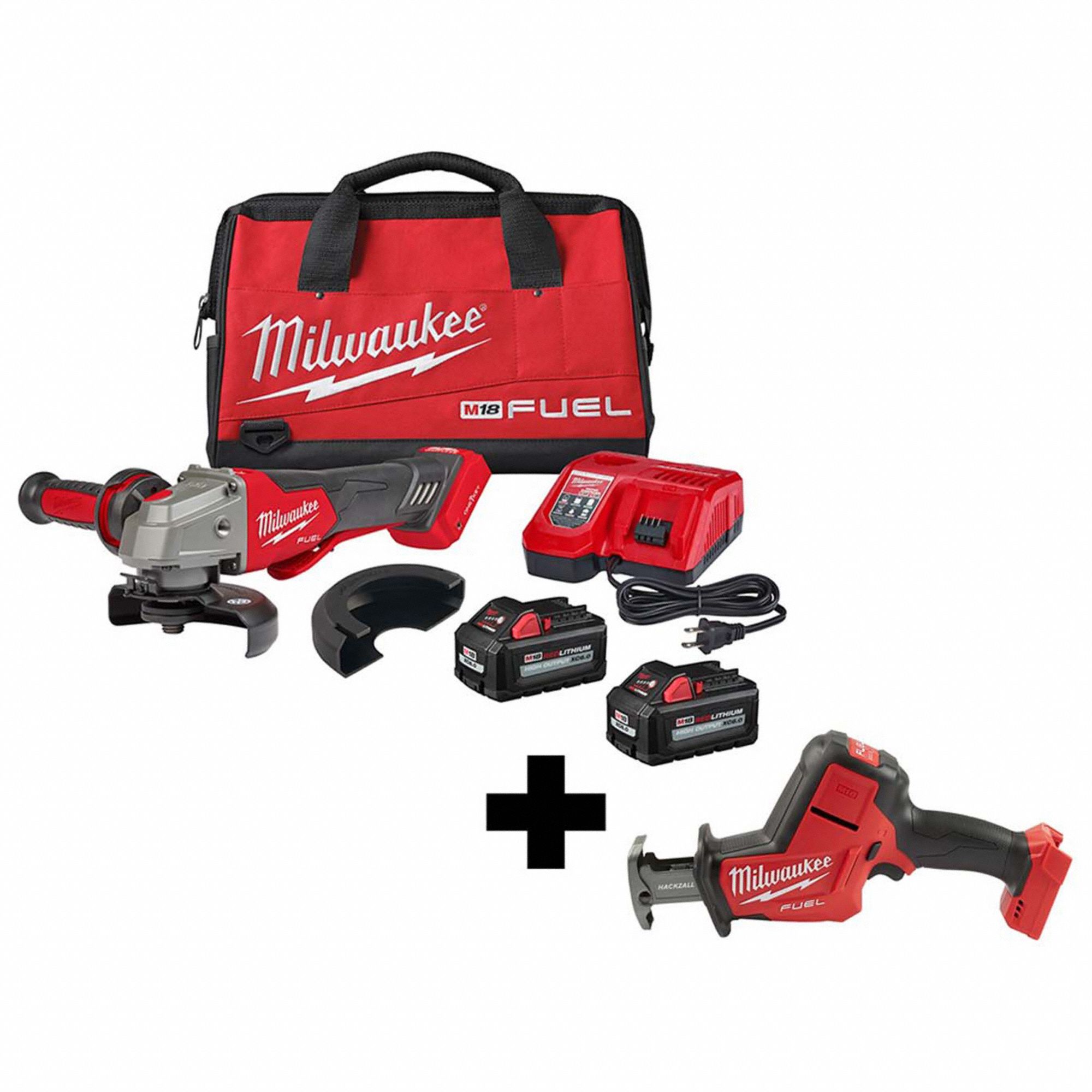 MILWAUKEE, 2 Tools, Angle Grinder/Reciprocating Saw, Grinder Kit ...