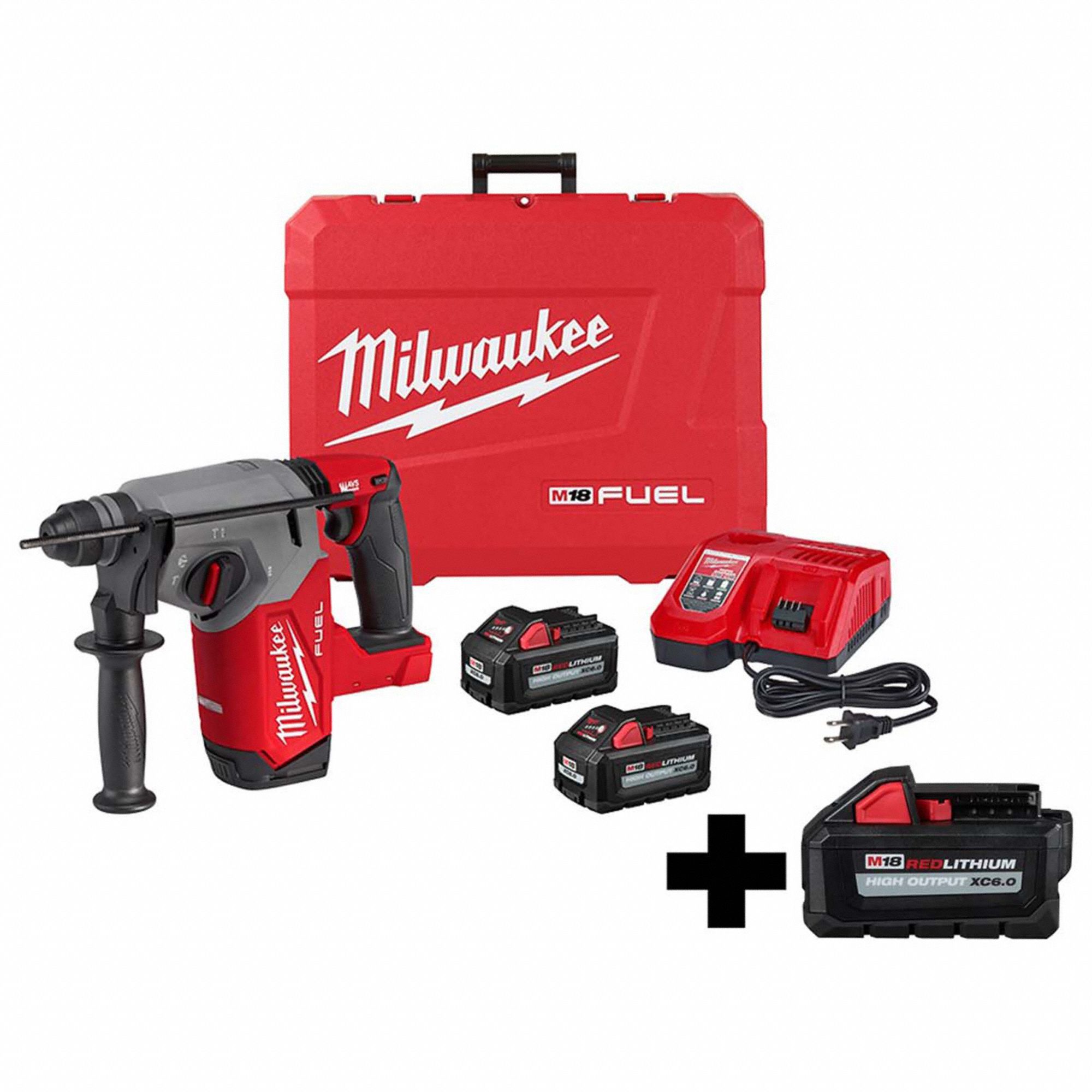 MILWAUKEE, D-Handle, 18 V, Rotary Hammer Kit - 384NU5|2912-22, 48-11 ...