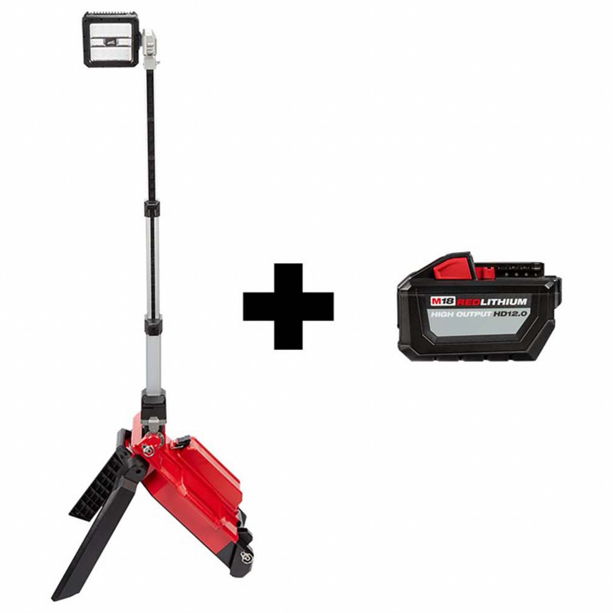 MILWAUKEE, M18, Battery Included, Tower Light Kit - 384NW0|2120-20, 48 ...
