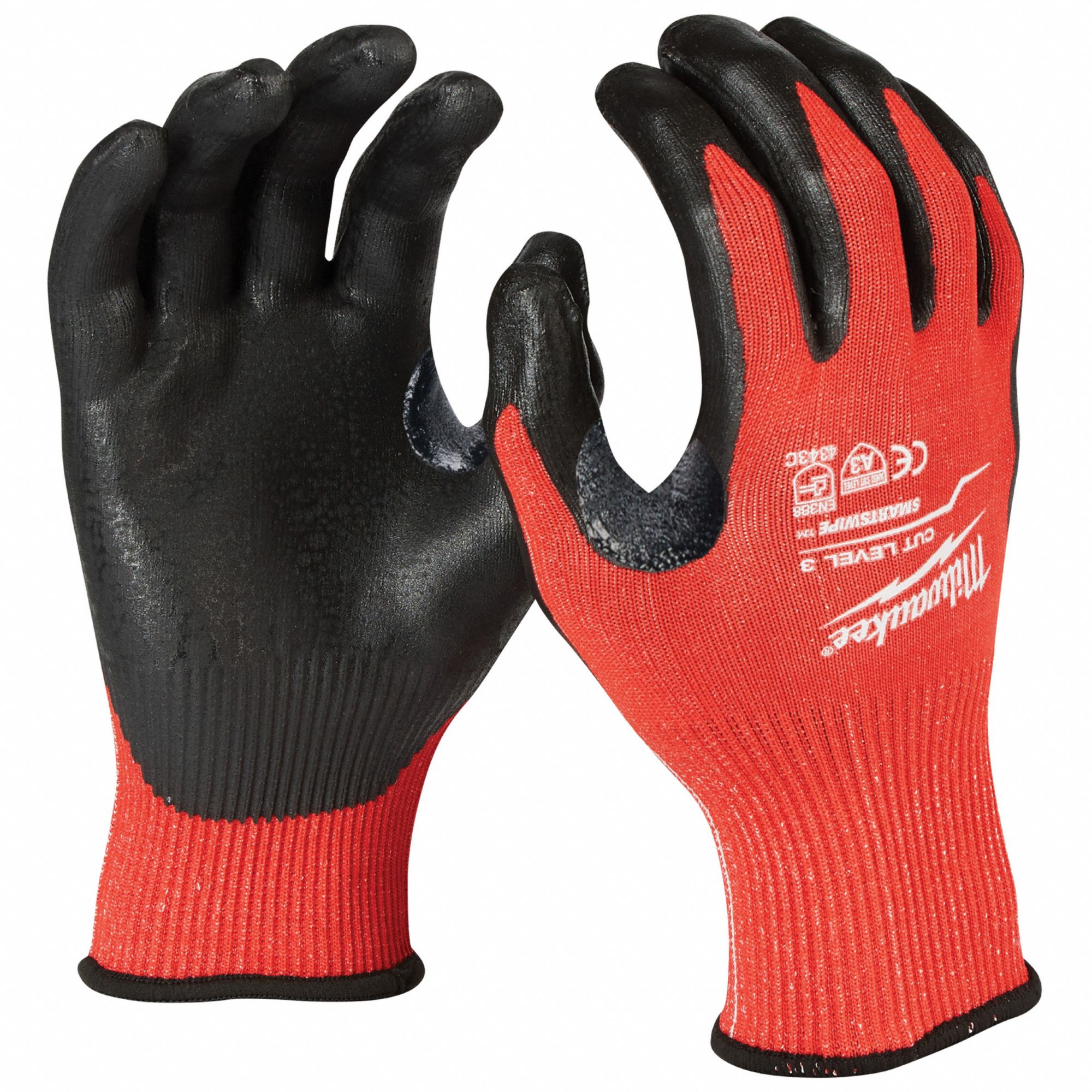 MILWAUKEE Guantes Resistentes a Cortes Tejido Nitrilo, Nylon Rojo 2XG ...