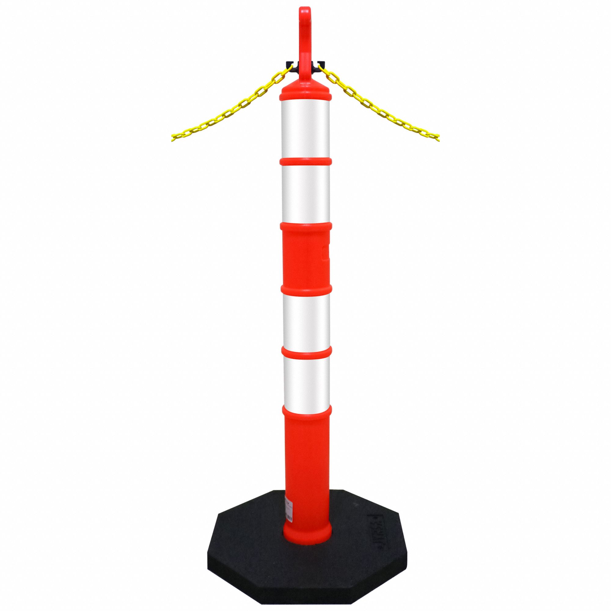 JYRSA Poste Delineador Naranja, Negro 48" con base Hexagonal de Caucho ...