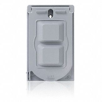 LEVITON, Aluminum, GFCI, Weatherproof Cover - 810U96|WM1V-GY - Grainger