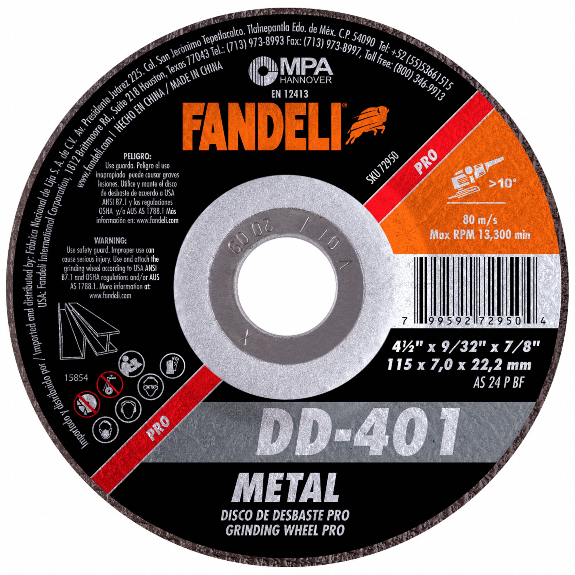 FANDELI Disco de Desbaste de 4-1/2" Grano 24 para Metal - Ruedas ...