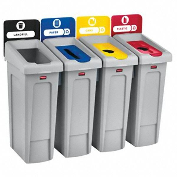 RUBBERMAID COMMERCIAL PRODUCTS Estación de reciclaje Slim Jim®, 87 L ...