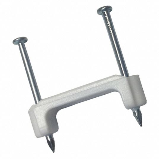 Cable Staple,Plastic NM,White,3/4",PK50, PK 50 - Grainger
