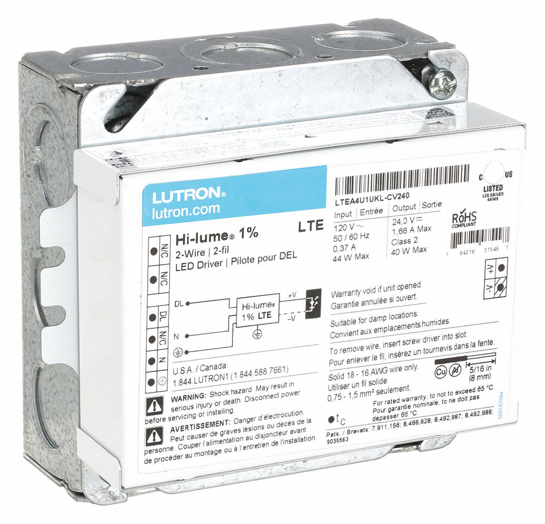 LUTRON, Class 2, 120V AC, LED Driver - 38AY06|LTEA4U1UKL-CV240 - Grainger
