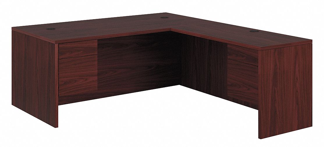 72 in x 84 in x 29 1/2 in 10500 Series L-Shape Office Desk, Mahogany ... 72 in x 84 in x 29 1/2 in 10500 Series L-Shape Office Desk, Mahogany ...