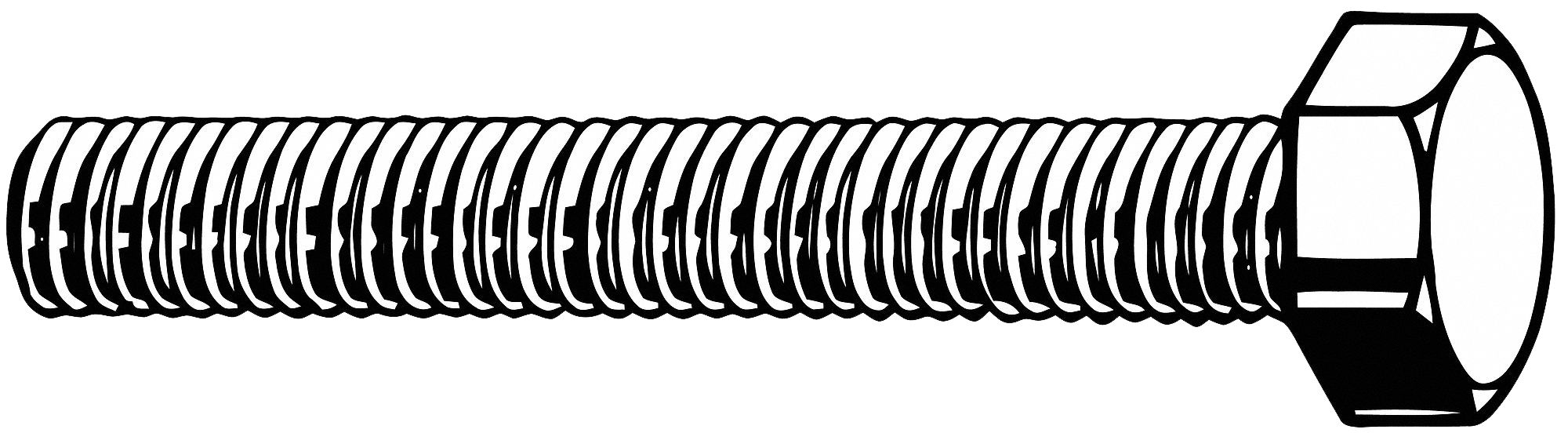 Steel, Grade 8, Hex Tap Bolt - 21C454|U04170.075.0350 - Grainger