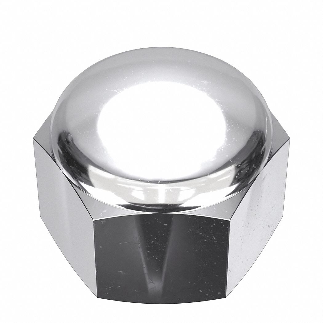 3/4"-16 Thread, Chrome Plated, Cap Nut - 38D043|CPB290 - Grainger
