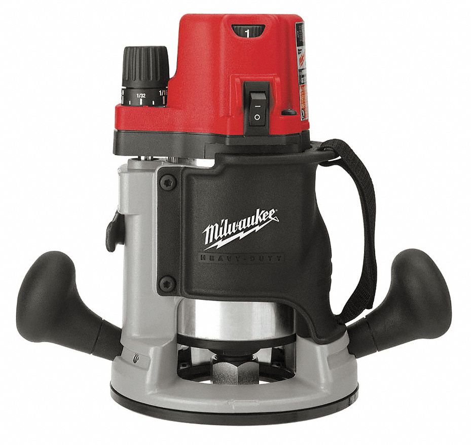 MILWAUKEE Router: Mid-Size, Fixed Base, 2.25 hp, Variable Speed, 24,000 ...