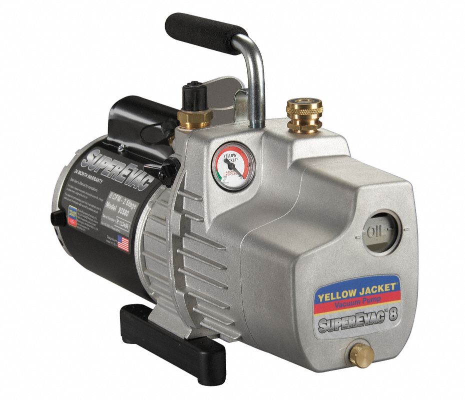 YELLOW JACKET Bomba de Evacuación de Refrigerante, Brida de 1/4" y 1/2 ...