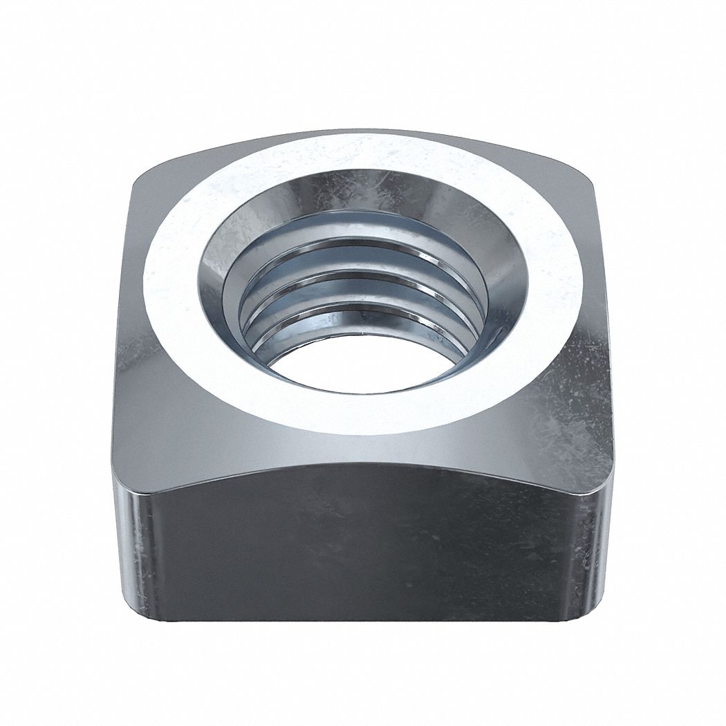 M8x1.25 Thread Size, Steel, Square Nut - 38DG39|M11140.080.0001 - Grainger