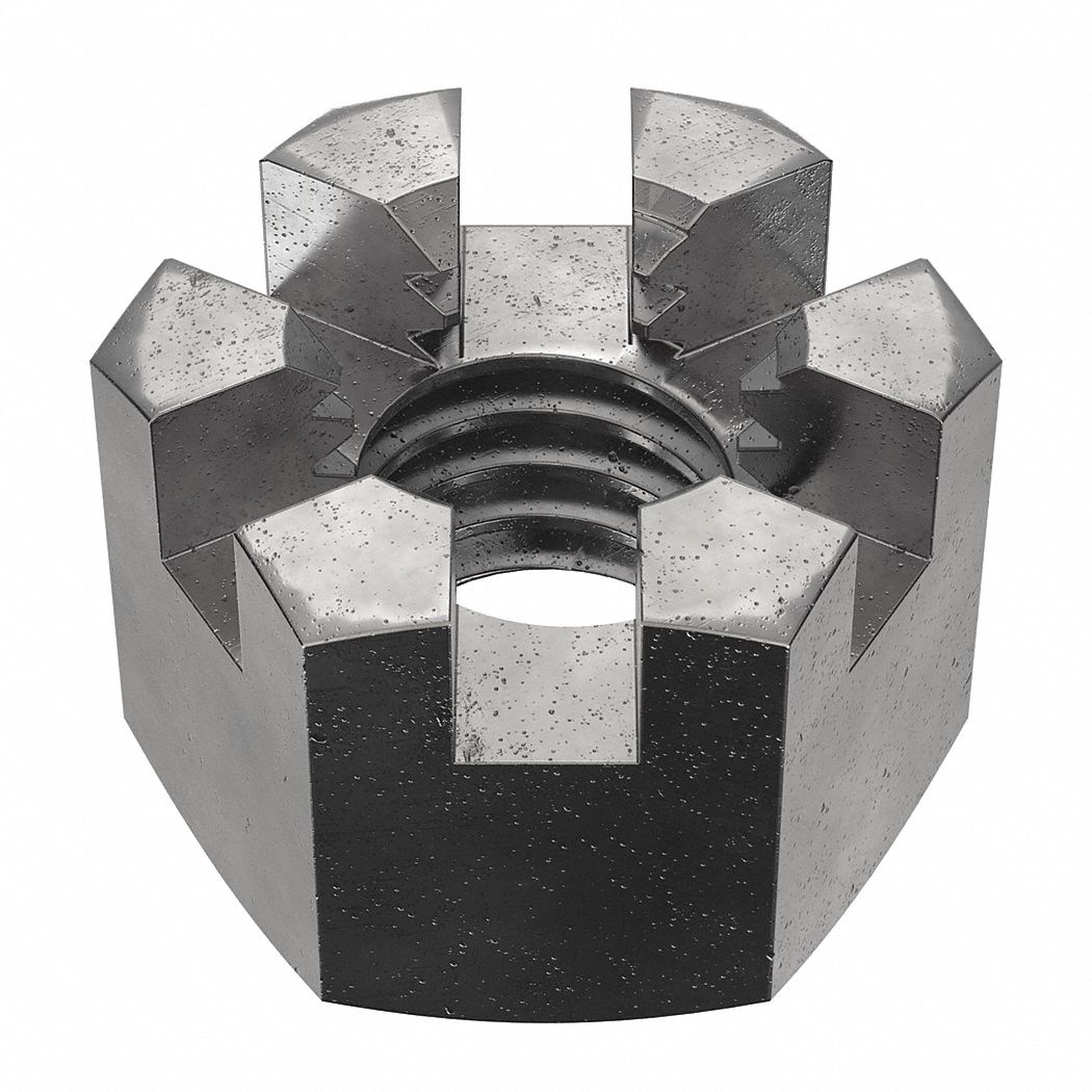 Slotted Castle, Std Hex, Castle Nut - 38DH77|M12000.060.0001 - Grainger