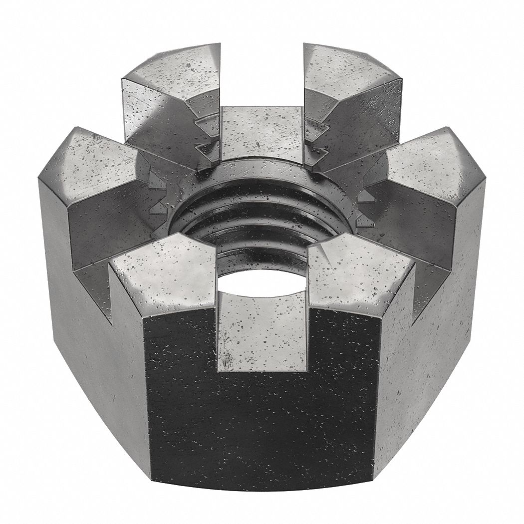 Slotted Castle, Std Hex, Castle Nut - 38DH79|M12000.100.0001 - Grainger