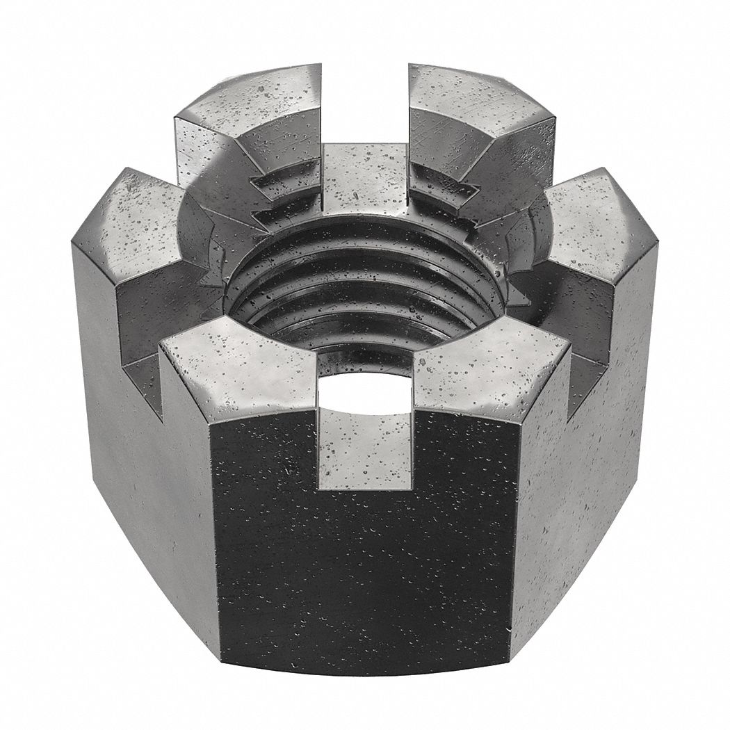 Slotted Castle, Std Hex, Castle Nut - 38DH83|M12000.180.0001 - Grainger