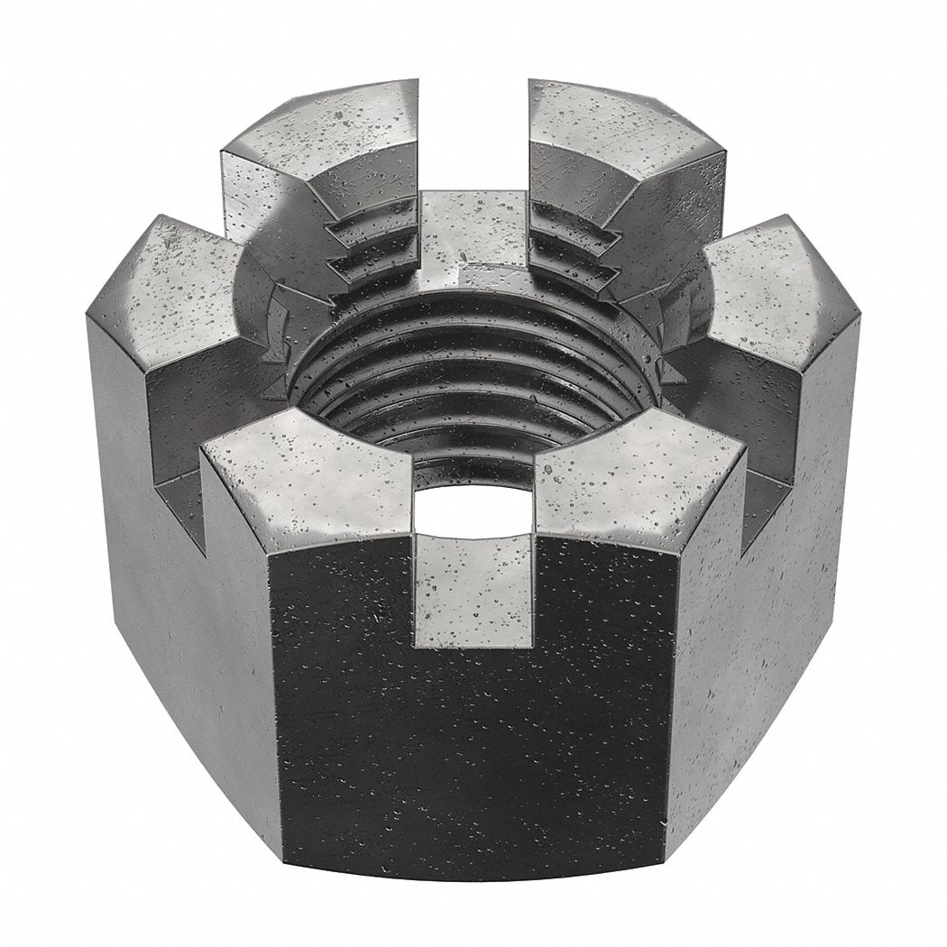 Slotted Castle, Std Hex, Castle Nut - 38DH85|M12000.220.0001 - Grainger