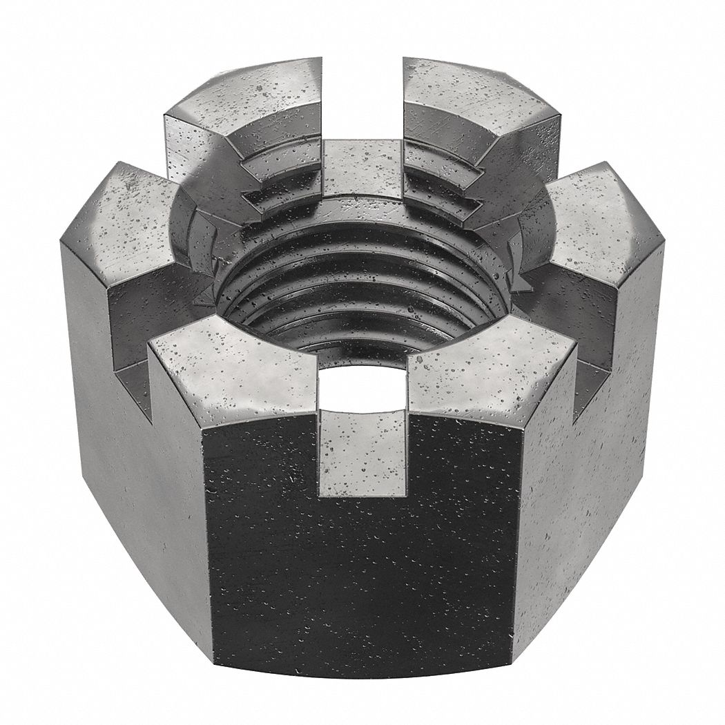 Slotted Castle, Std Hex, Castle Nut - 38DH86|M12000.240.0001 - Grainger