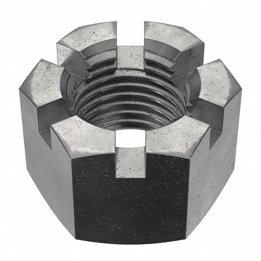 Slotted Castle, Std Hex, Castle Nut - 38DH89|M12000.330.0001 - Grainger