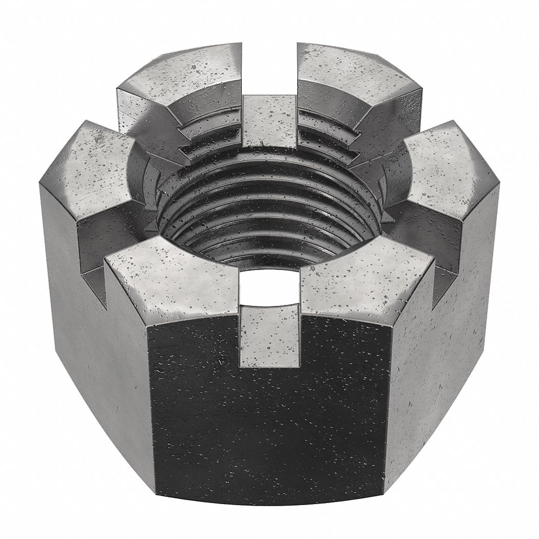 Slotted Castle, Std Hex, Castle Nut - 38DH92|M12000.420.0001 - Grainger