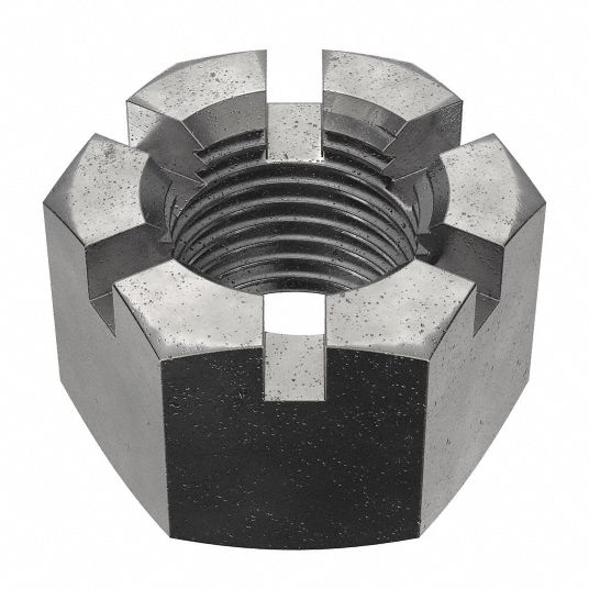 Slotted Castle, Std Hex, Castle Nut - 38DH93|M12000.450.0001 - Grainger