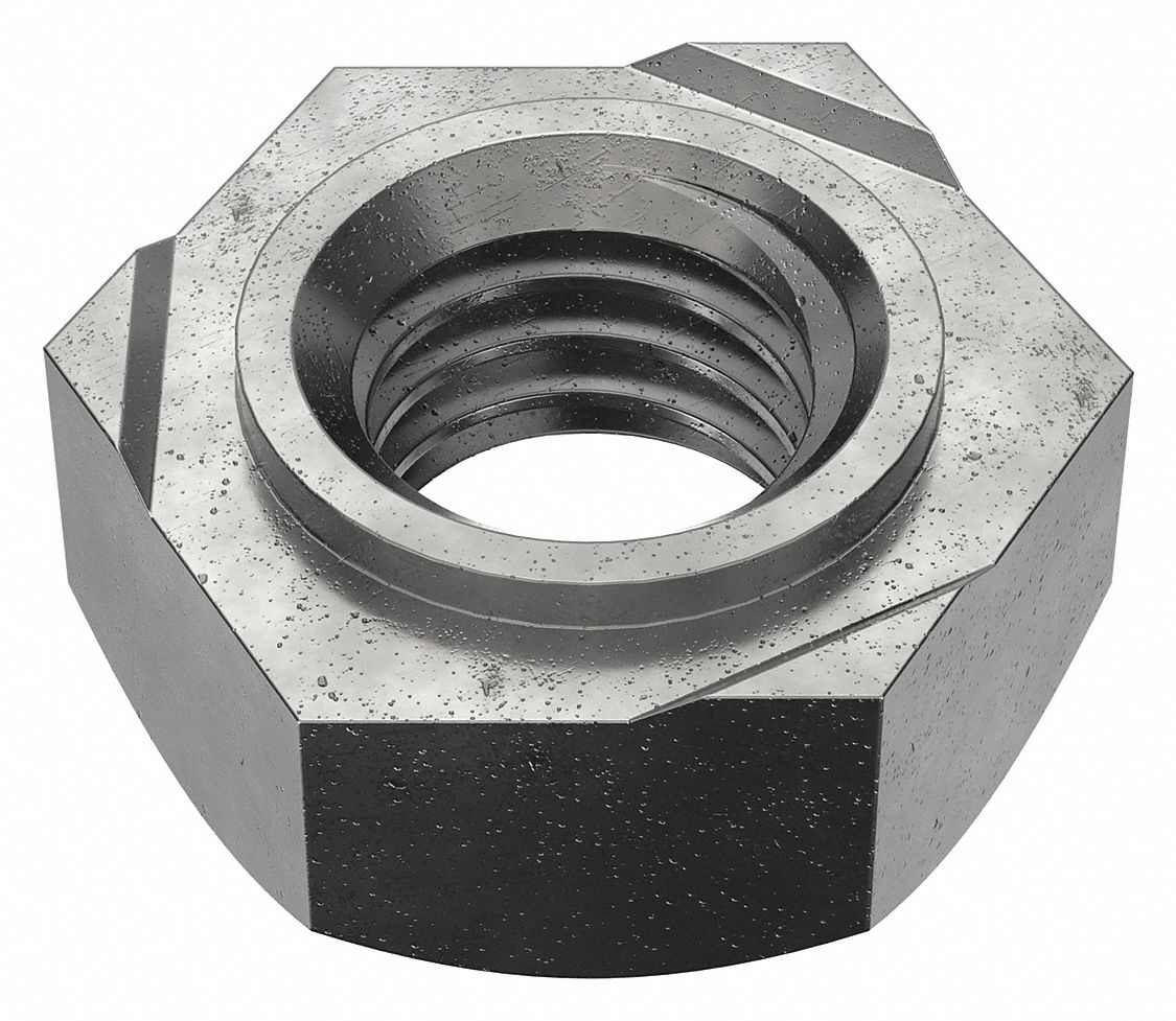 M8x1.25 Thread, Black Oxide, Weld Nut - 38DJ30|M14020.080.0001 - Grainger