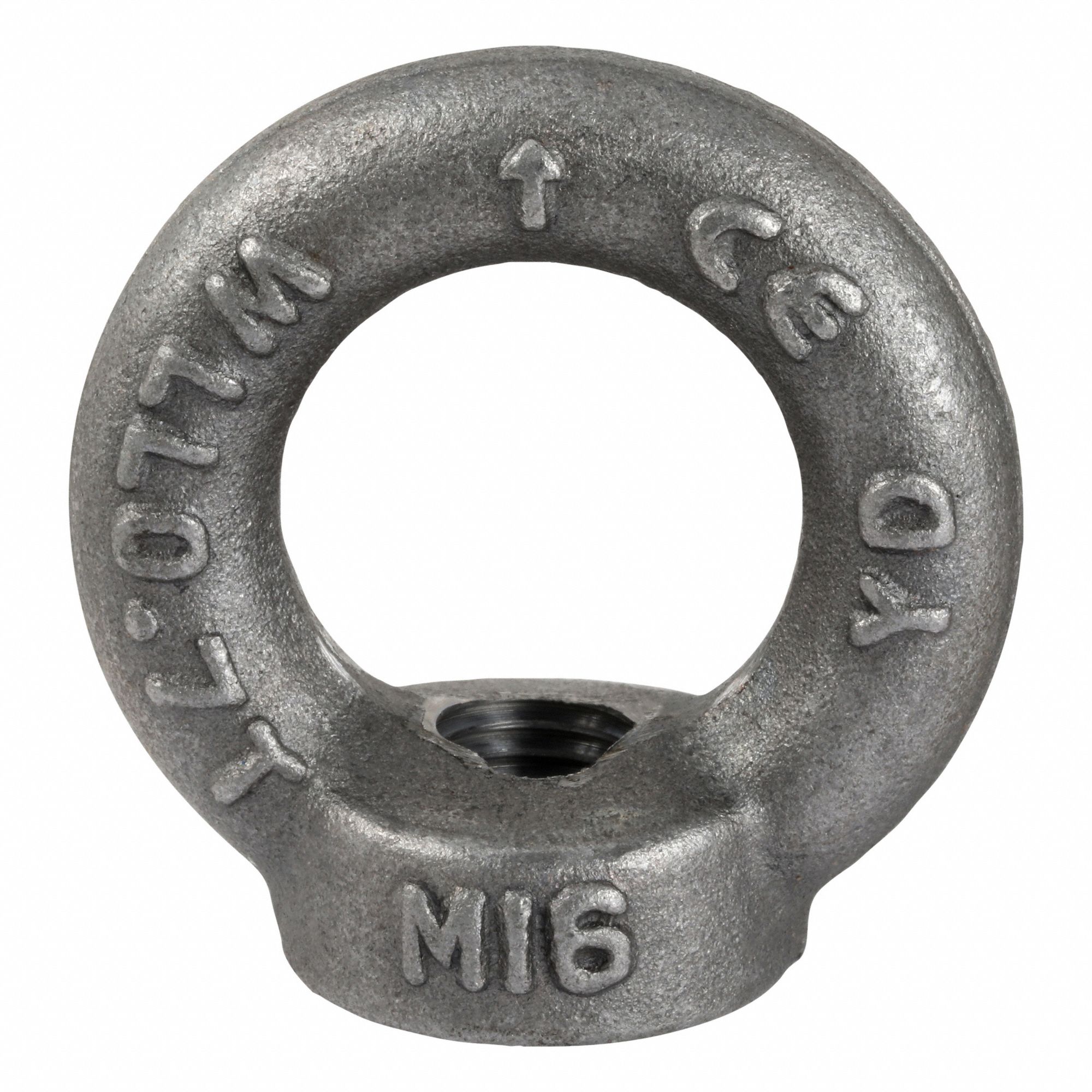 M16x2.00 Thread, Steel, Lifting Eye Nut - 38DJ55|M16100.160.0001 - Grainger