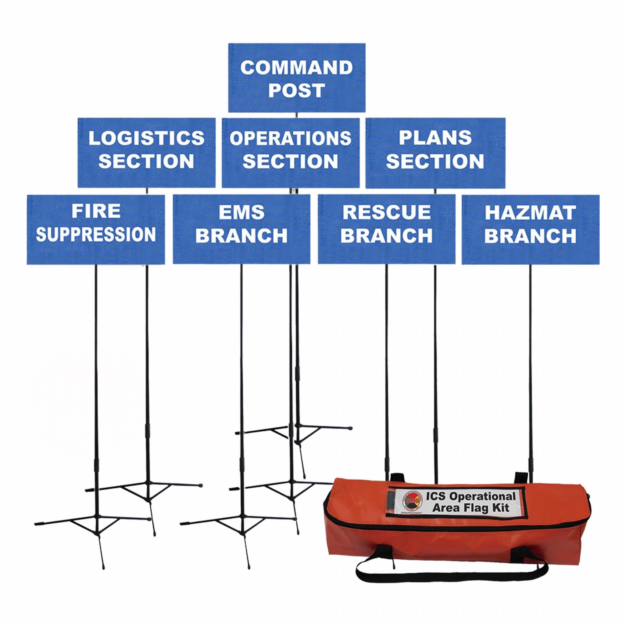 DISASTER MANAGEMENT SYSTEMS, Blue, 24 in Overall Wd, Triage Flag Kit ...