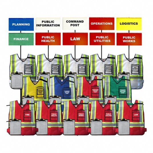 DISASTER MANAGEMENT SYSTEMS, Synthetic Nylon, EOC Flag/Vest Kit ...