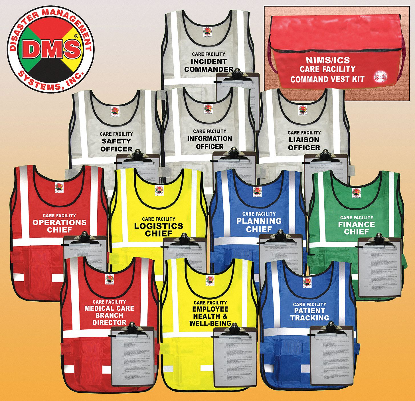 DISASTER MANAGEMENT SYSTEMS, Safety Vest ANSI Class Class 1, Assorted ...