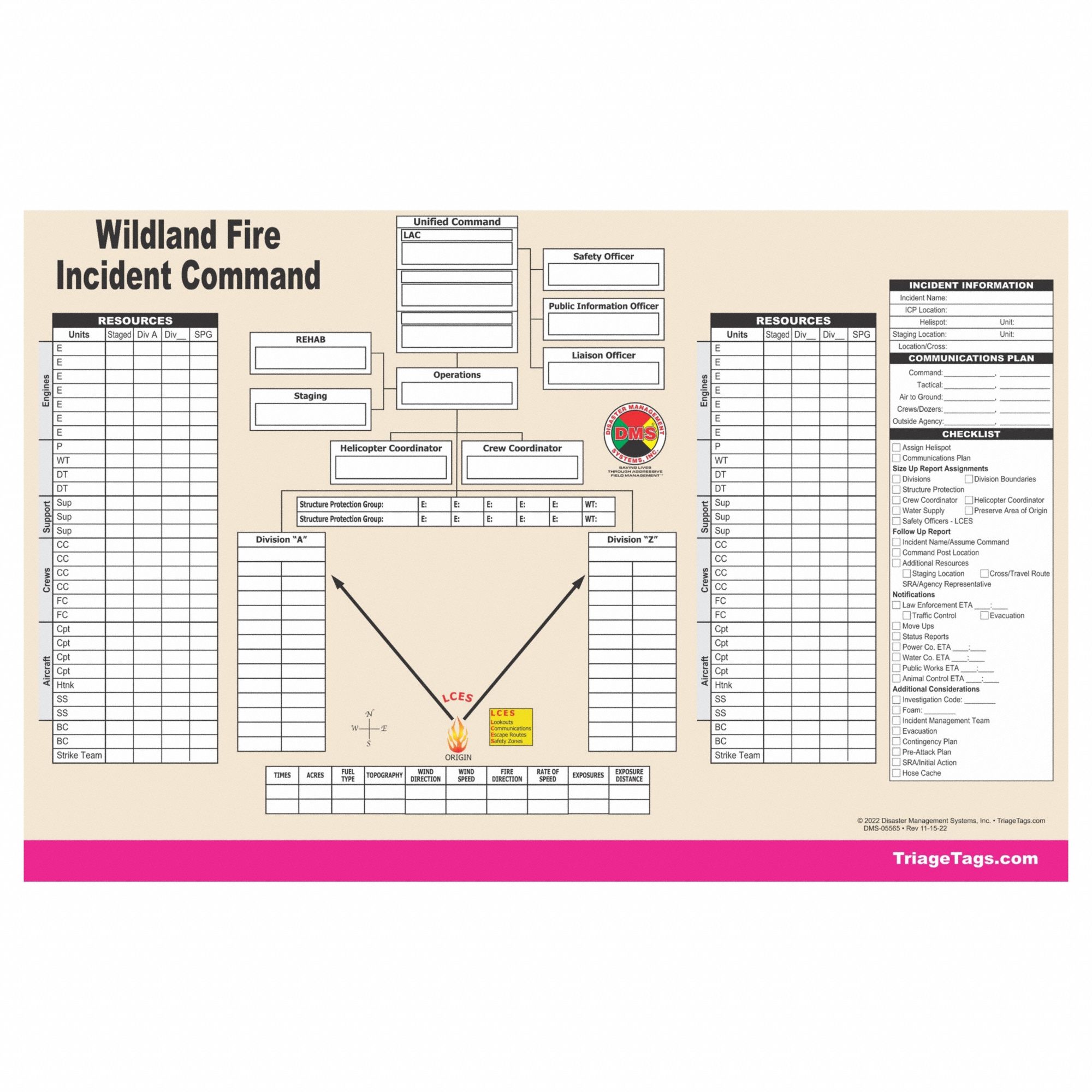 DISASTER MANAGEMENT SYSTEMS, Pad of 25 Sheets, Synthetic Paper ...