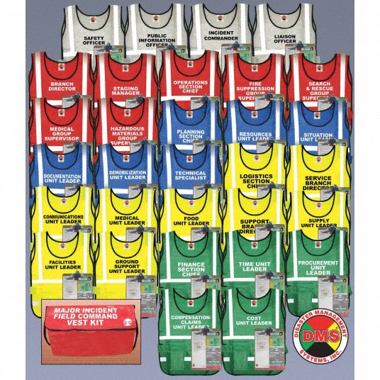 DISASTER MANAGEMENT SYSTEMS, Safety Vest ANSI Class Class 1, Assorted ...