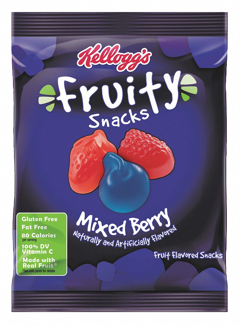 Fruity Snacks,Assorted,2.5 oz.,PK48 - Grainger