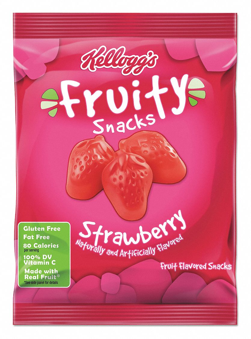 Fruity Snacks,Strawberry,2.5 oz.,PK48 - Grainger