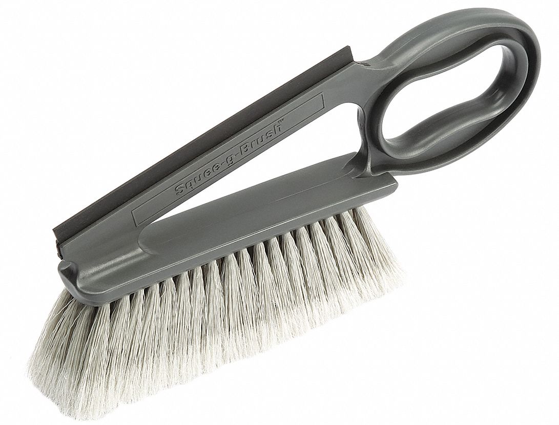 14 inL Synthetic Short Handle Bench Brush, Gray - Grainger