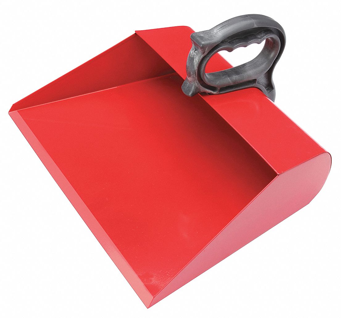 Shop Scoop Dust Pan,Red,Steel - Grainger