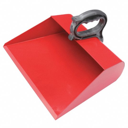 Shop Scoop Dust Pan,Red,Steel - Grainger
