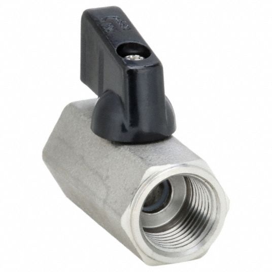 3/8 in Nominal Valve Size, 316 Stainless Steel, Manual Two-Way Ball ...